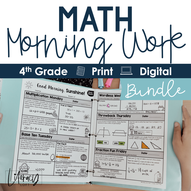 Math Morning Work 4th Grade Bundle | Printable | Google Slides and For ...