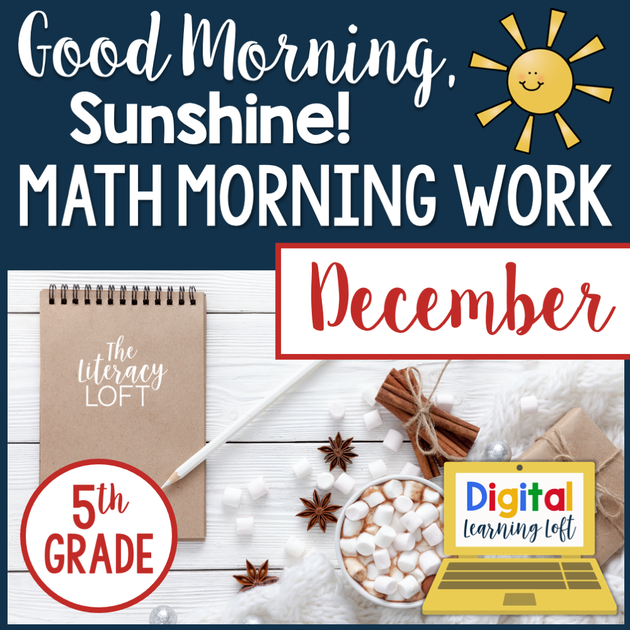 Math Morning Work 5th Grade {December} I Distance Learning I Google Ap ...