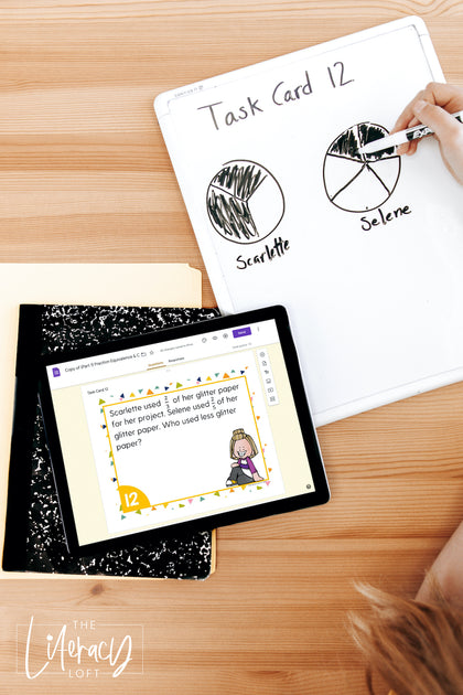 Fraction Equivalence and Comparison Task Cards (3rd Grade) Google Slid ...
