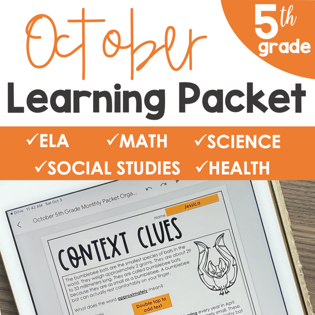 October No Prep Packet 5th Grade – The Literacy Loft
