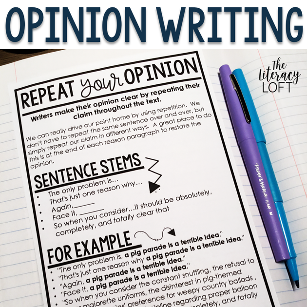 Opinion Writing Unit (Grades 3-5) – The Literacy Loft