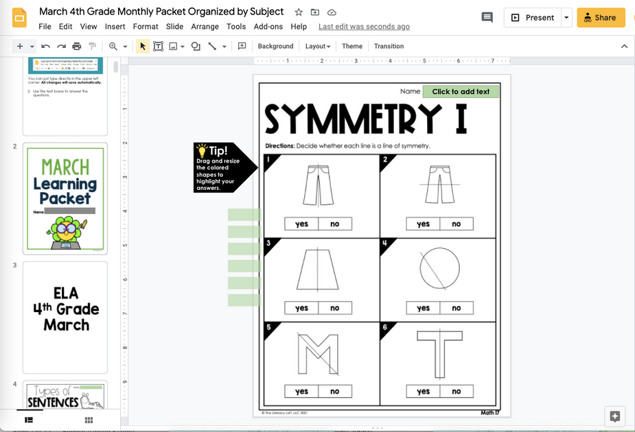 March No Prep Packet 4th Grade – The Literacy Loft
