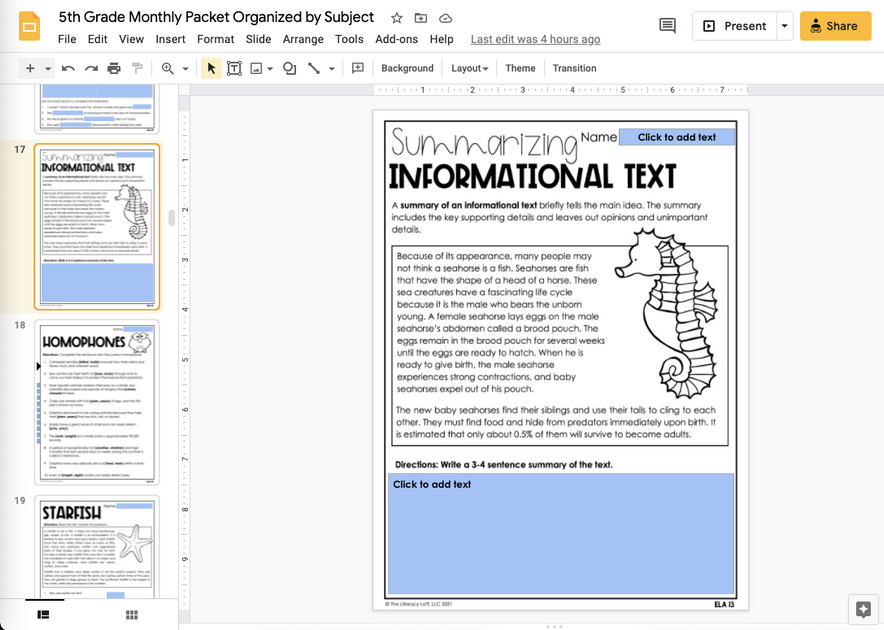 May No Prep Packet 5th Grade – The Literacy Loft