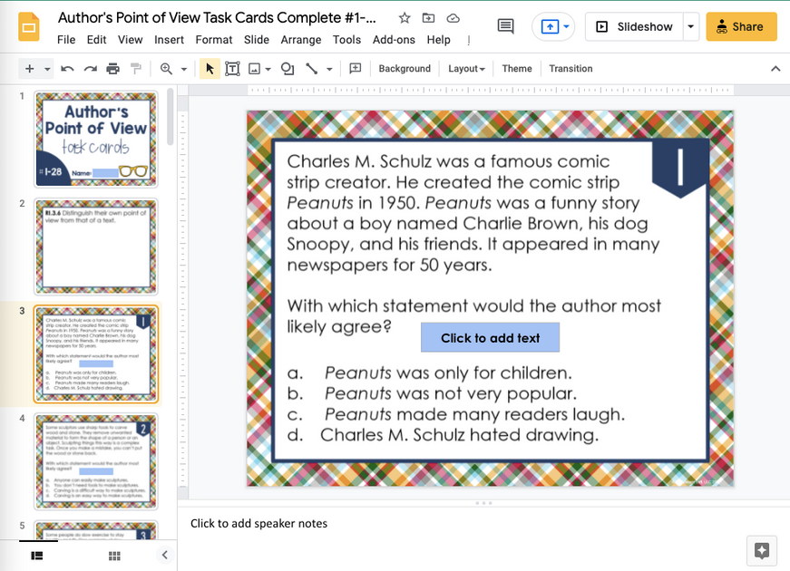 Author's Point of View 3rd Grade | Google Slides & Forms – The Literacy ...