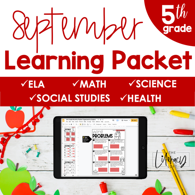 September No Prep Packet 5th Grade – The Literacy Loft
