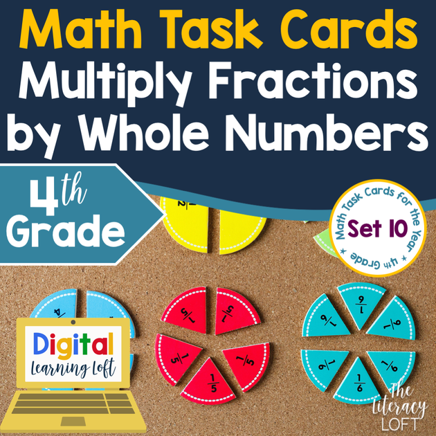Multiply Fractions by Whole Numbers Task Cards (4th Grade) Google Slid ...