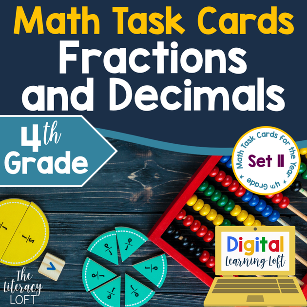 Fractions and Decimals Task Cards (4th Grade) Google Slides and Forms ...