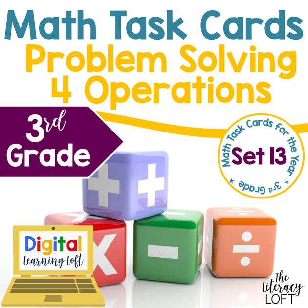 Problem Solving Math Task Cards (3rd Grade) Google Slides and Forms ...