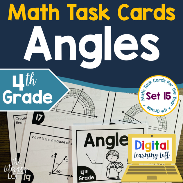 Angles Math Task Cards (4th Grade) Google Slides and Forms Distance Le ...