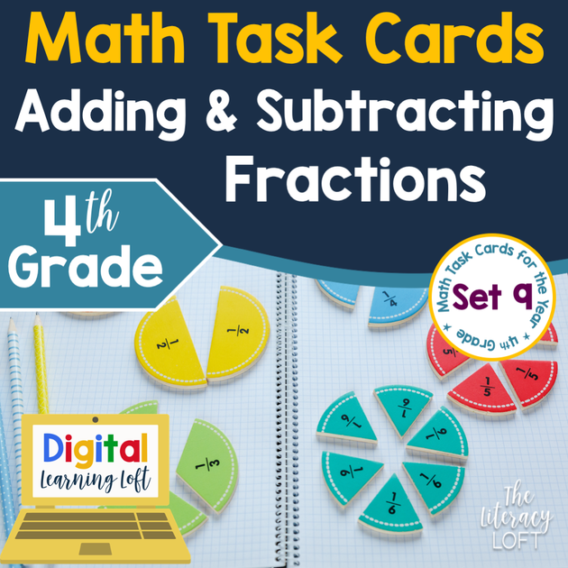 Adding and Subtracting Fractions Task Cards (4th Grade) Google Slides ...