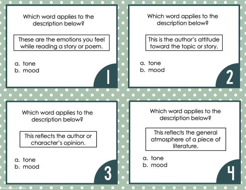 Mood and Tone Task Cards 6th Grade I Google Slides and Forms – The ...