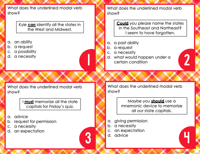 Modal Verbs Task Cards Grades 3-5 | Distance Learning | Google Slides ...
