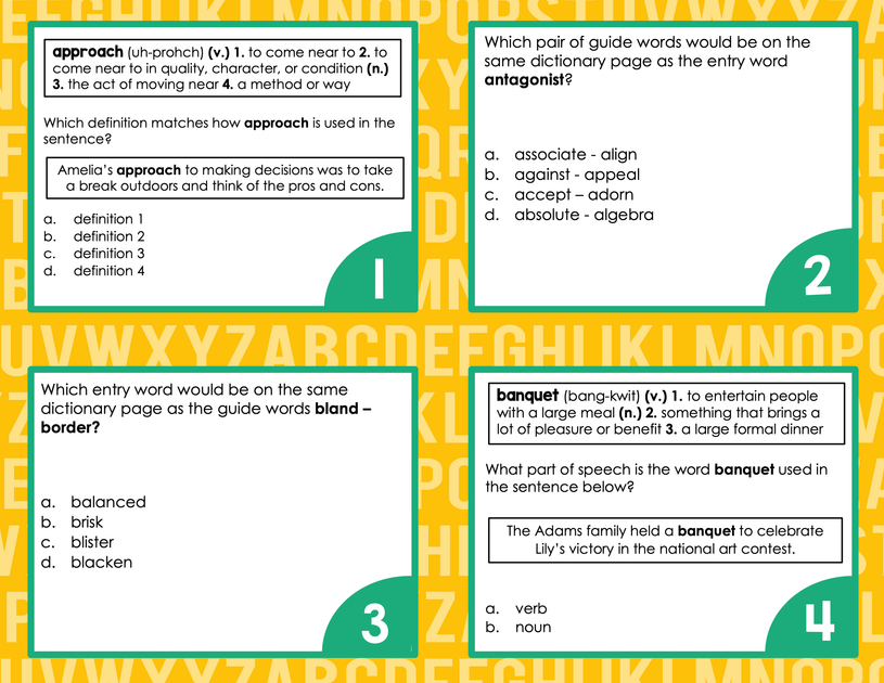 Dictionary Skills Task Cards 4th Grade I Google Slides and Forms – The ...