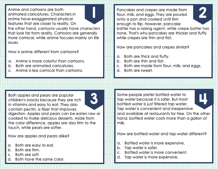Compare and Contrast (Nonfiction) Task Cards 5th Grade I Google Slides ...