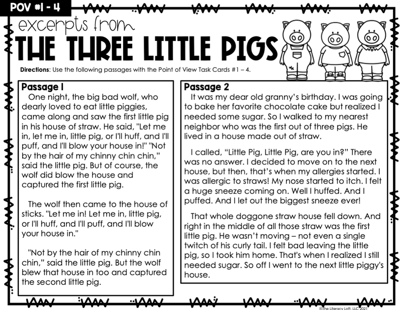 Point of View Task Cards 4th Grade | Distance Learning | Google Slides ...