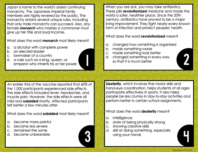 Context Clues Nonfiction Task Cards 5th Grade | Google Slides & Forms ...