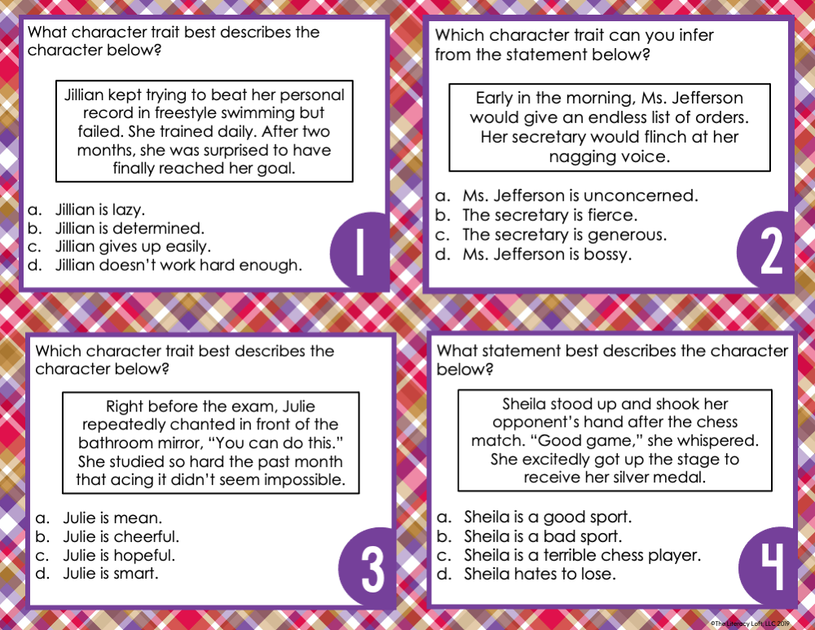 Character Traits Task Cards 5th Grade l Google Slides & Forms – The ...