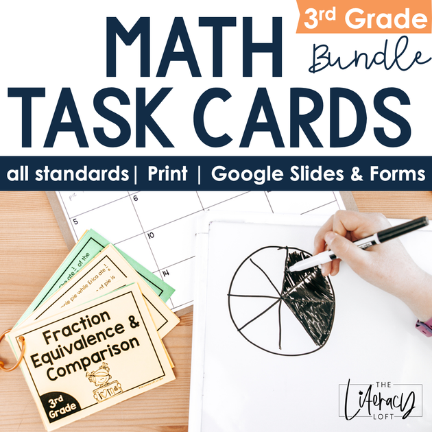 Math Task Cards for the Year Bundle (3rd Grade) | Google Slides & Form ...