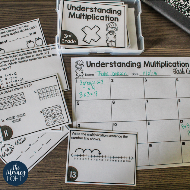 Understanding Multiplication Task Cards (3rd Grade) Google Slides & Fo ...