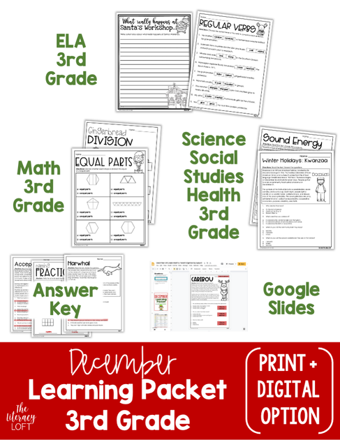 December No Prep Packet 3rd Grade – The Literacy Loft