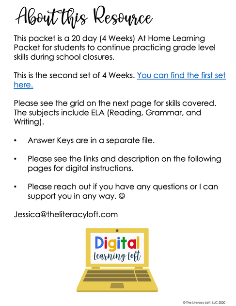 Summer Learning Packet 5th Grade | Google Slides + Print – The Literacy ...