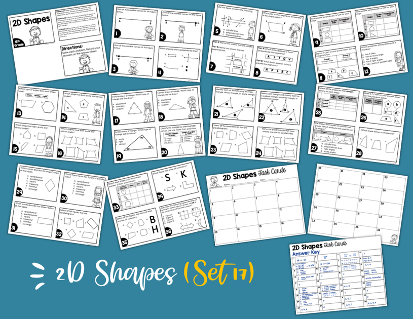 2D Shapes Task Cards (4th Grade) Google Slides and Forms Distance Lear ...