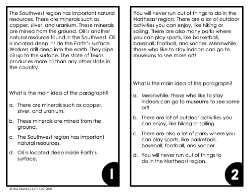 Main Idea Task Cards Social Studies 3rd Grade | Distance Learning | Go ...