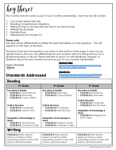 Opinion Text Set {College Athletes Debate} + Digital Option – The ...