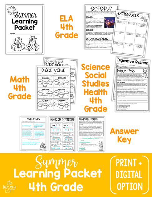 Summer Learning Packet (4th Grade) Google Slides + Print – The Literacy ...