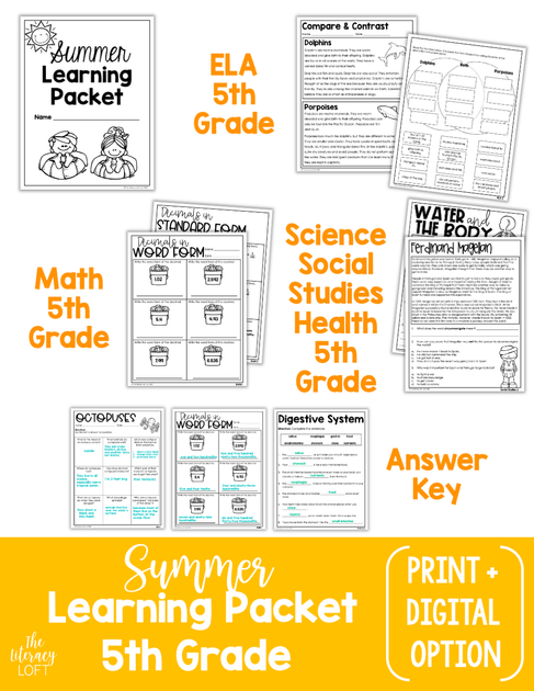 Summer Learning Packet 5th Grade | Google Slides + Print – The Literacy ...