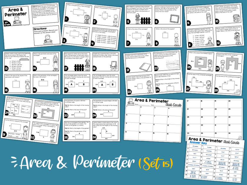 Area and Perimeter Task Cards (4th Grade) Google Slides and Forms Dist ...