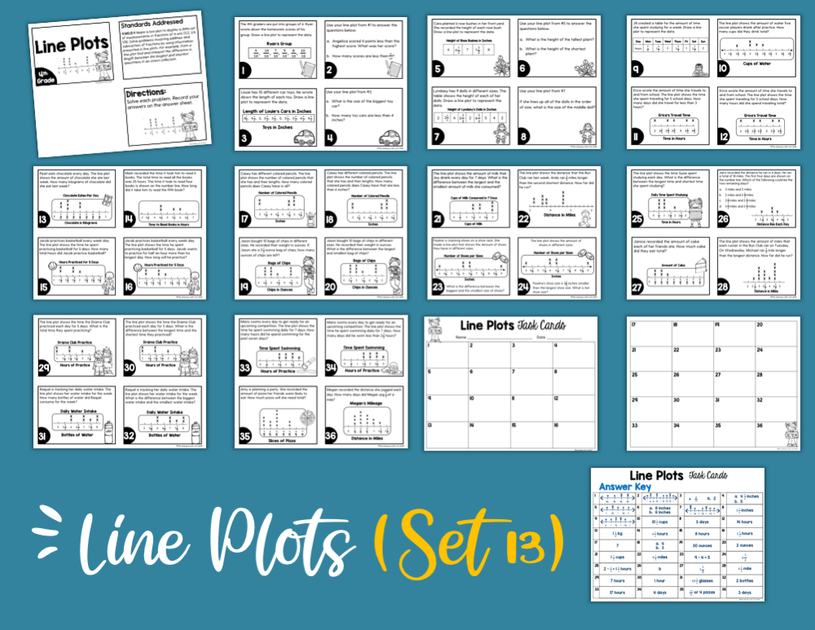 Line Plot Math Task Cards (4th Grade) Google Slides & Forms Distance L ...