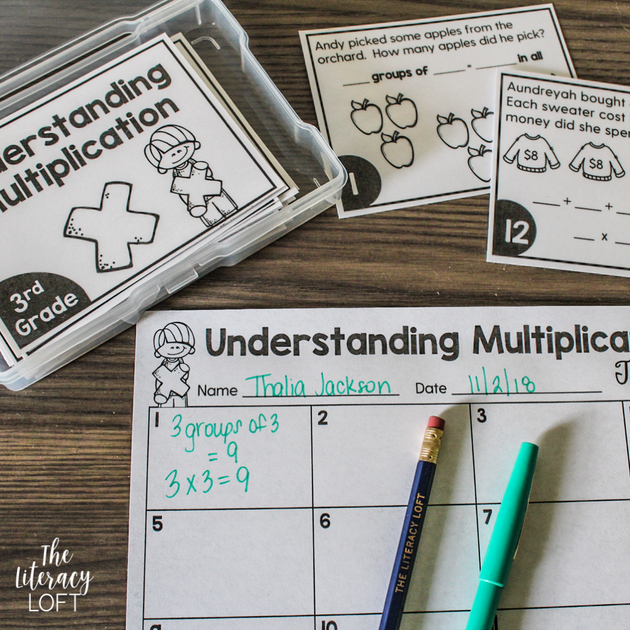 Understanding Multiplication Task Cards (3rd Grade) Google Slides & Fo ...