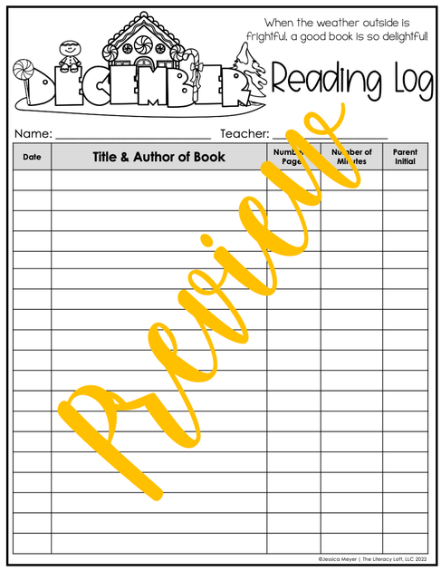 Reading Log {December} – The Literacy Loft