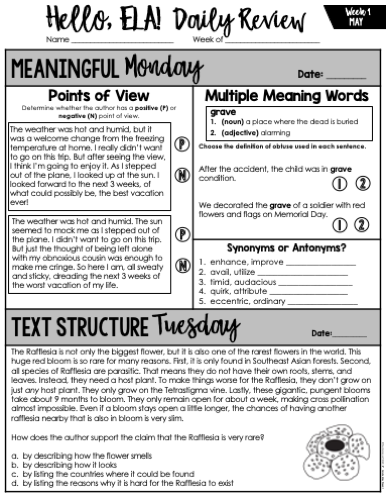 ELA Daily Review 8th Grade {May} | Distance Learning | Google Slides a ...