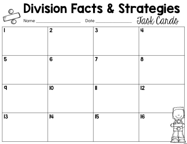 Division Facts and Strategies Task Cards (3rd Grade) Google Slides & F ...