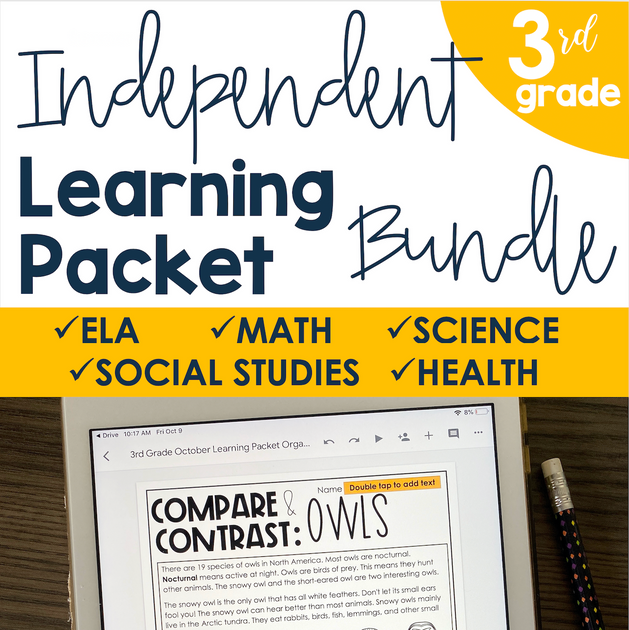 No Prep Packet Bundle 3rd Grade – The Literacy Loft