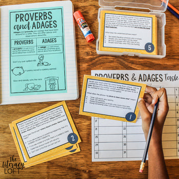 Proverbs and Adages Task Cards L.4.5b & L.5.4b | Distance Learning | G ...