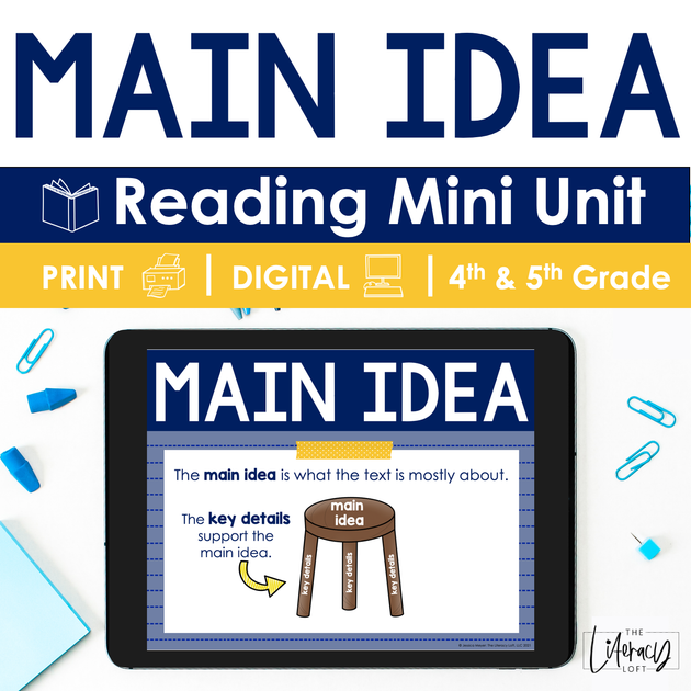 Main Idea (Mini Reading Unit) 4th & 5th Grade – The Literacy Loft