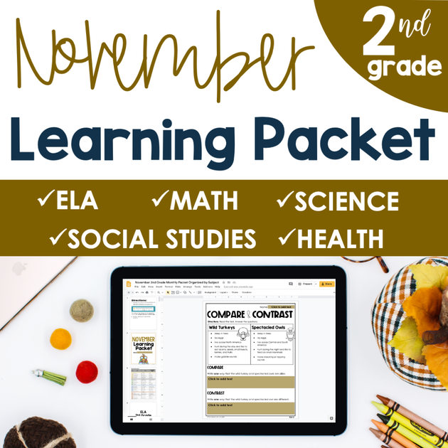 November No Prep Packet 2nd Grade – The Literacy Loft