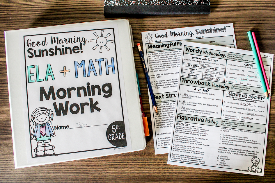 ELA + Math Morning Work Bundle – The Literacy Loft