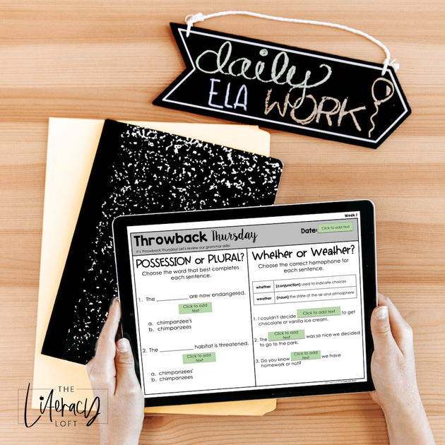 3rd Grade ELA Morning Work – The Literacy Loft