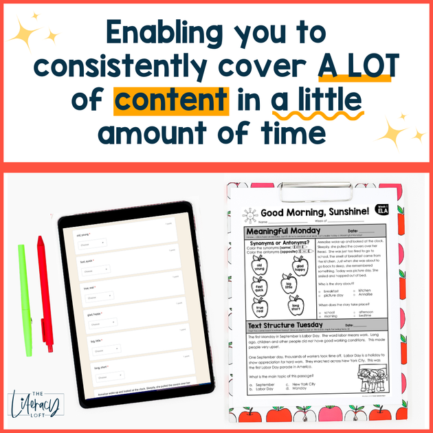 ELA Morning Work 2nd Grade {September} | Distance Learning | Google Sl ...