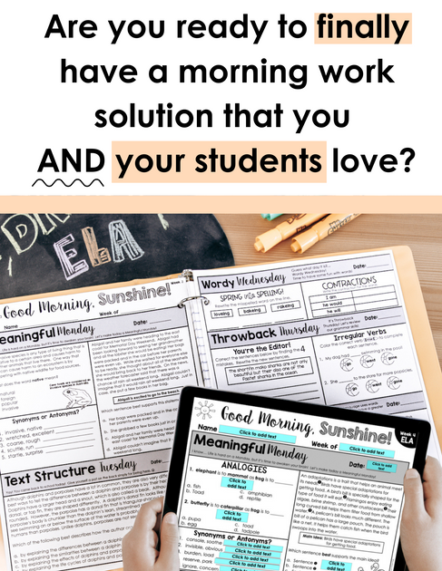 ELA Morning Work 3rd Grade (Bundle) | Printable | Google Apps – The ...
