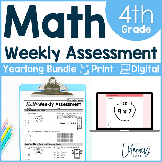 Math Weekly Assessments 4th Grade | Printable | Google Forms – The ...