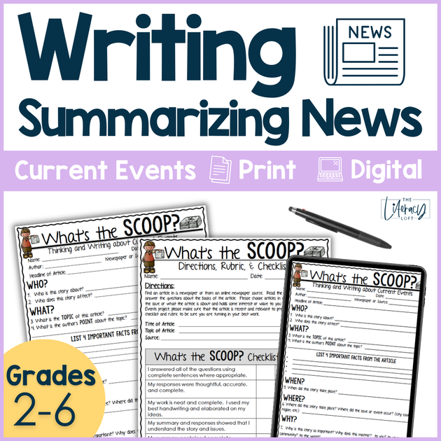 Summarizing Newspaper Genre Worksheets Main Idea and Supporting Detail ...