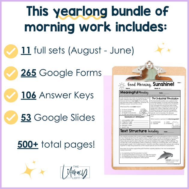 ELA Morning Work 5th Grade (The Bundle) | Printable | Google Apps – The ...