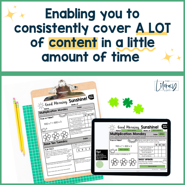 Math Morning Work 4th Grade {March} I Distance Learning I Google Apps ...