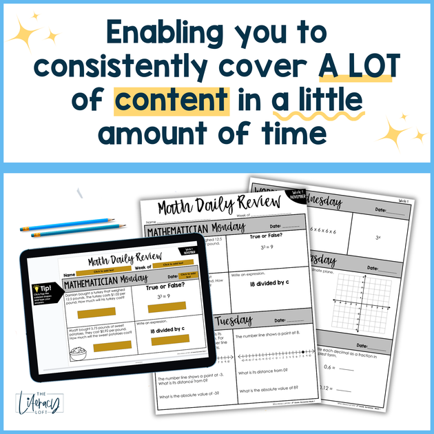 Math Daily Review 6th Grade Bundle | Printable | Google Apps – The ...