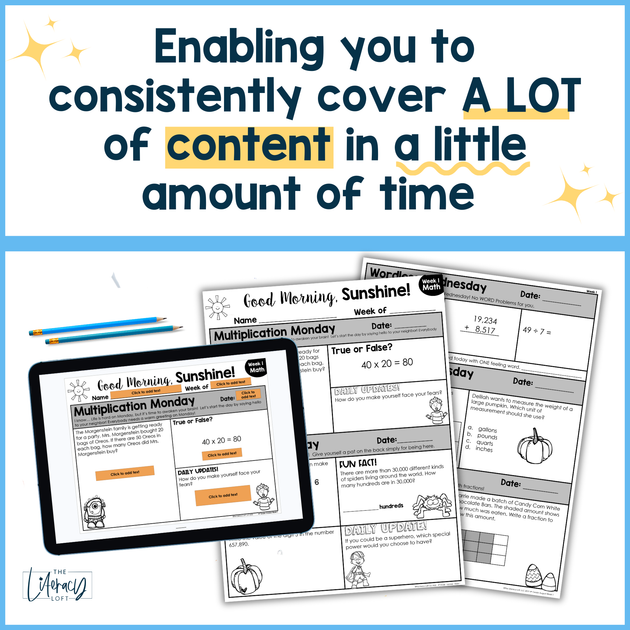 Math Morning Work 4th Grade Bundle | Printable | Google Slides and For ...